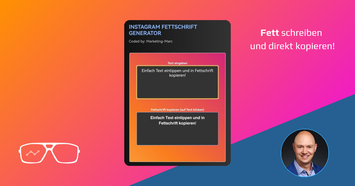 Instagram Fettschrift Generator | Marketing-Marc.com